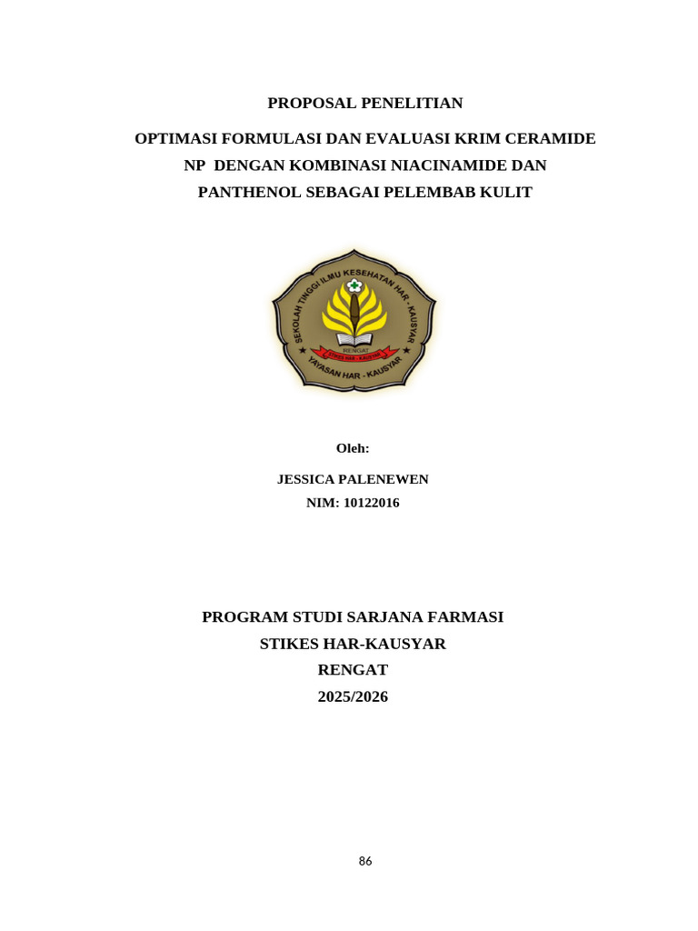 Proposal Penelitian_jessica Palenewen (1) | PDF