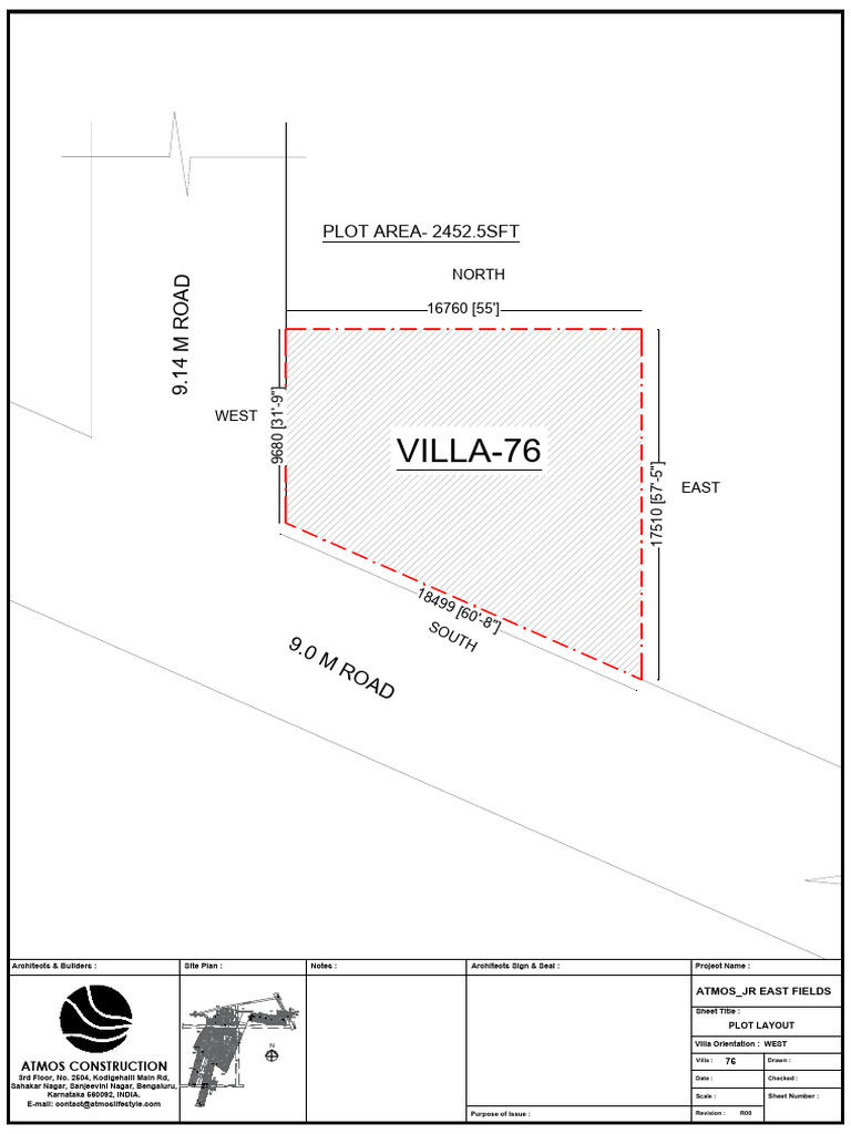 Villa Plot Layout - Atmos Jr East Fields | PDF
