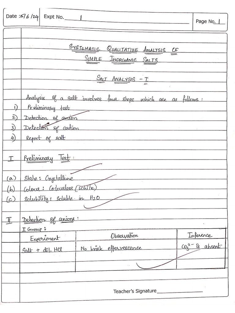 Chemistry Lab Record | PDF