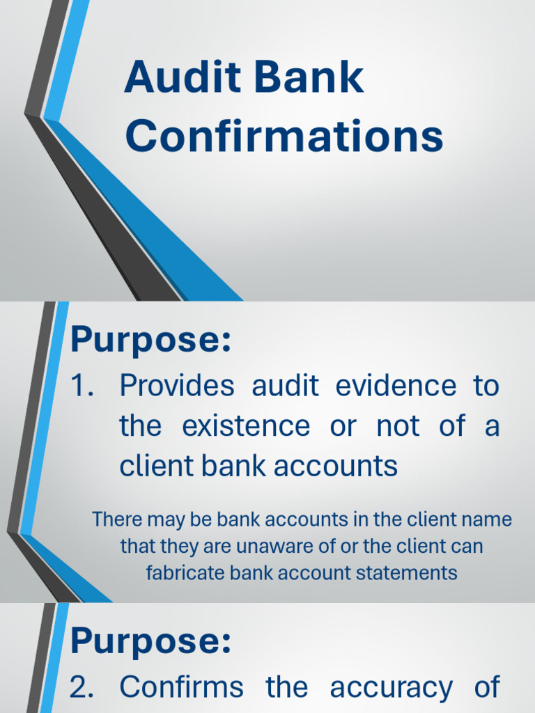 Audit Bank Confirmations | PDF
