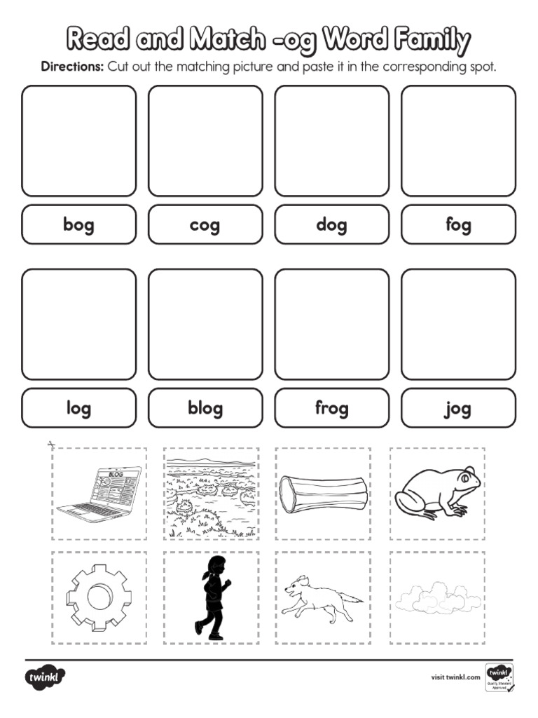 BW Read and Match Og Word Family Activity | PDF