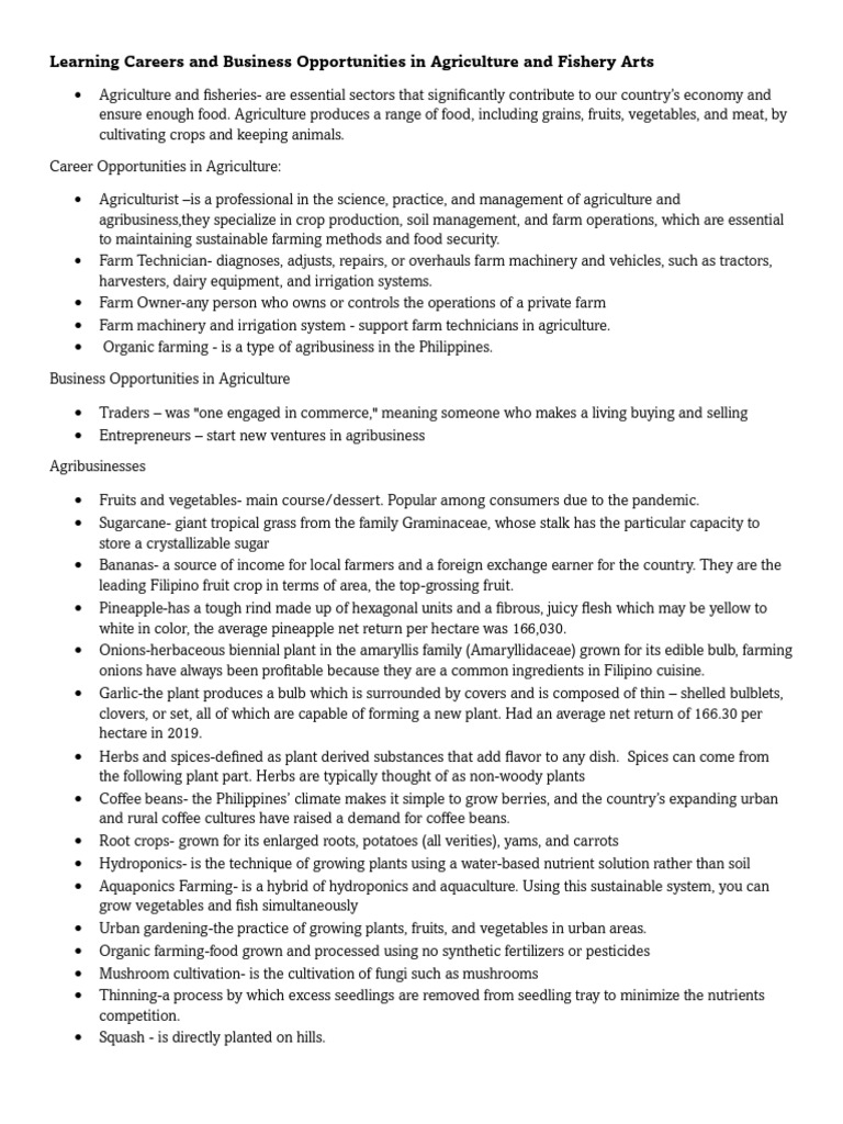 Careers and Business in Agriculture | PDF | Agriculture | Waste