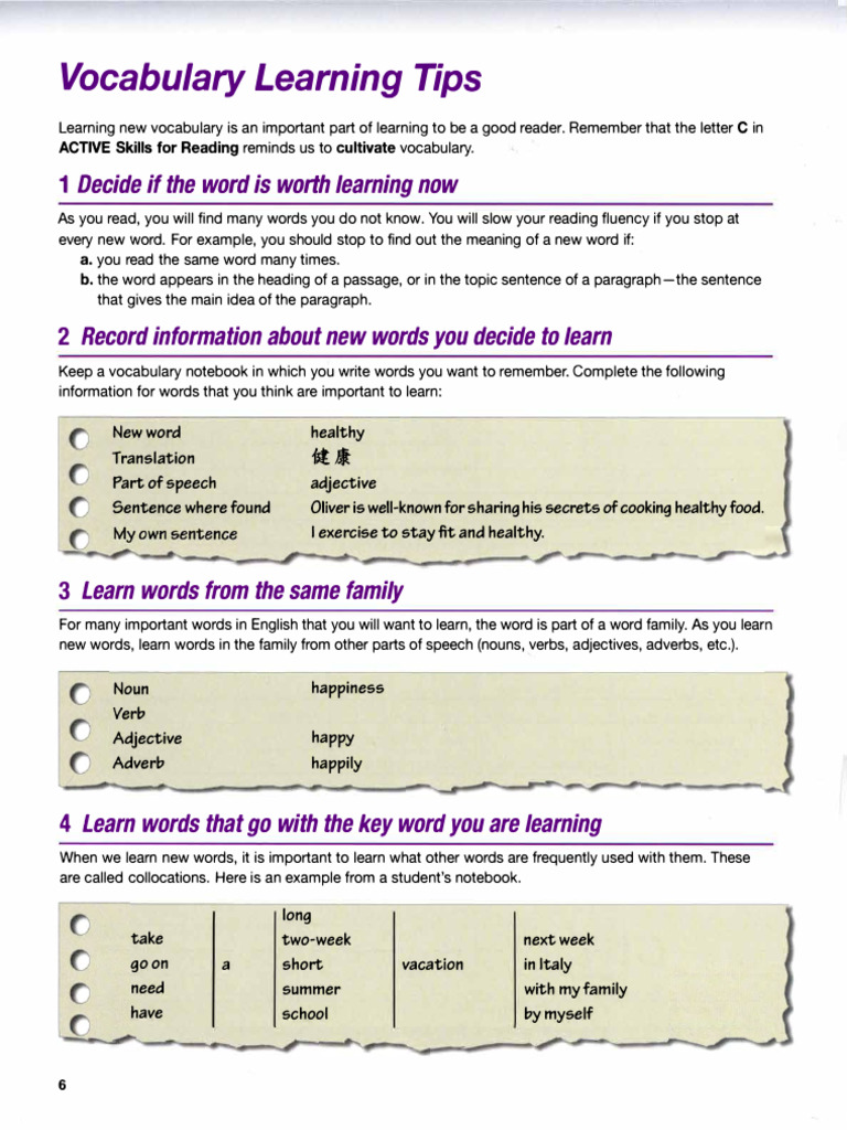 Effective Vocabulary Learning Strategies | PDF