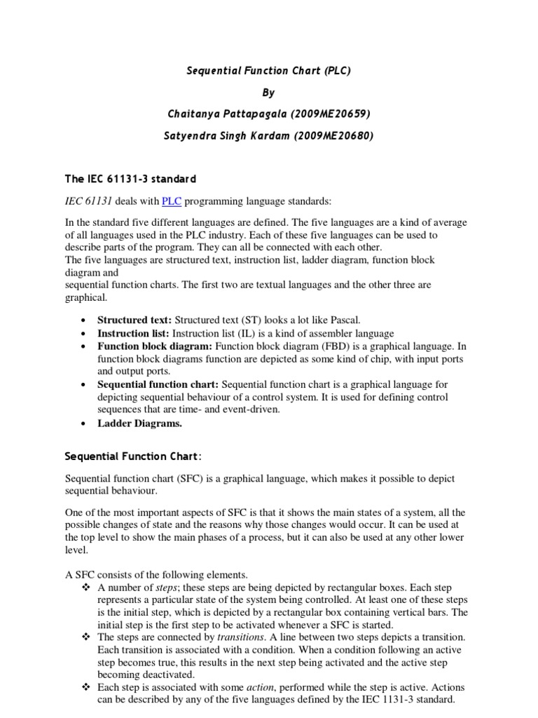 Sequential Function Chart | PDF | Programmable Logic Controller ... Sequential Function Chart | PDF | Programmable Logic Controller ...