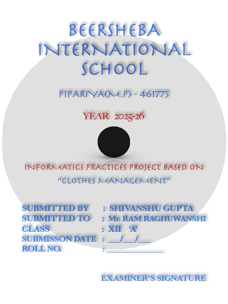 Informatics Project: Clothes Management | PDF