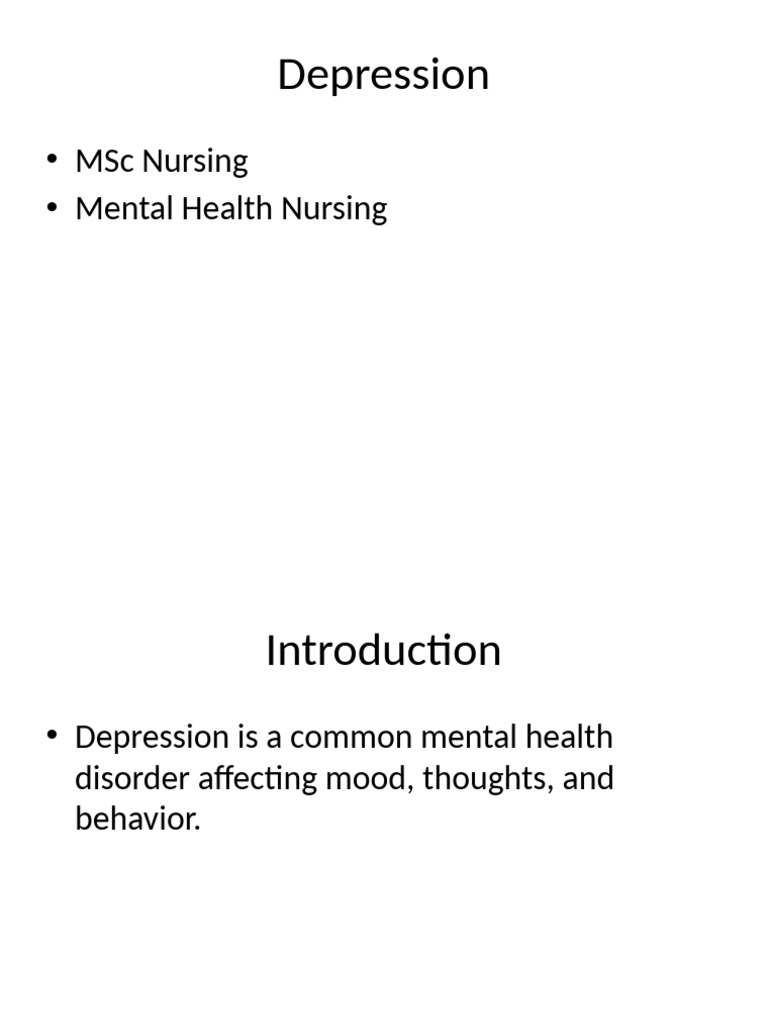Understanding Depression in Nursing | PDF