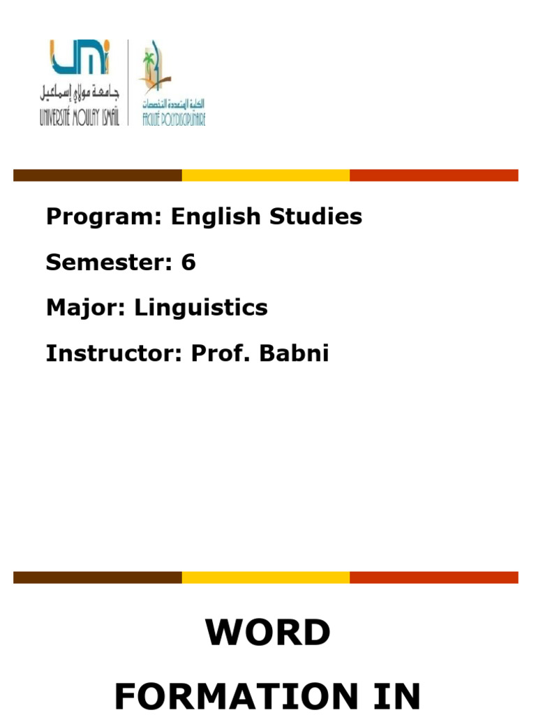 The Word-Forming System of English | PDF | Word | English Language
