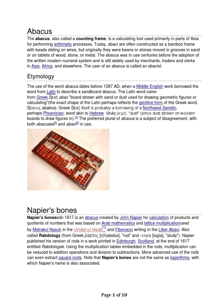 Abacus | PDF | Office Equipment | Computer Engineering