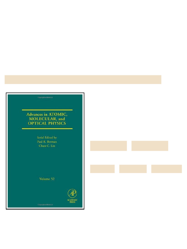 (Ebook) Advances in Atomic, Molecular, and Optical Physics, Vol. 52 by P.R. Berman, C.C. Lin ...