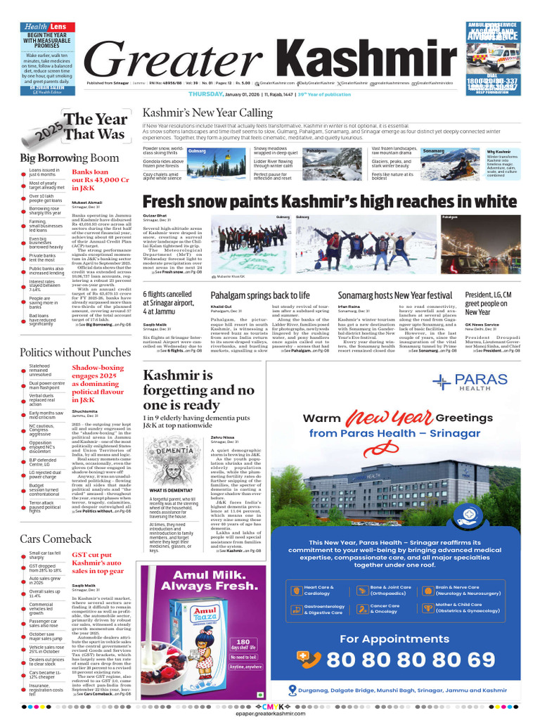 Greater Kashmir Greater Kashmir 20260101 | PDF