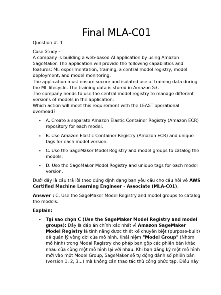 MLA Exam Question Practice | PDF