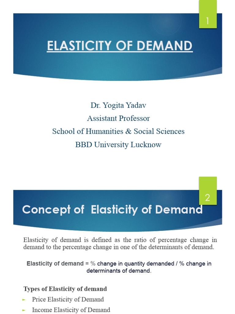 Module 1_Elasticity of Demand.pptx | PDF | Demand | Price Elasticity Of Demand