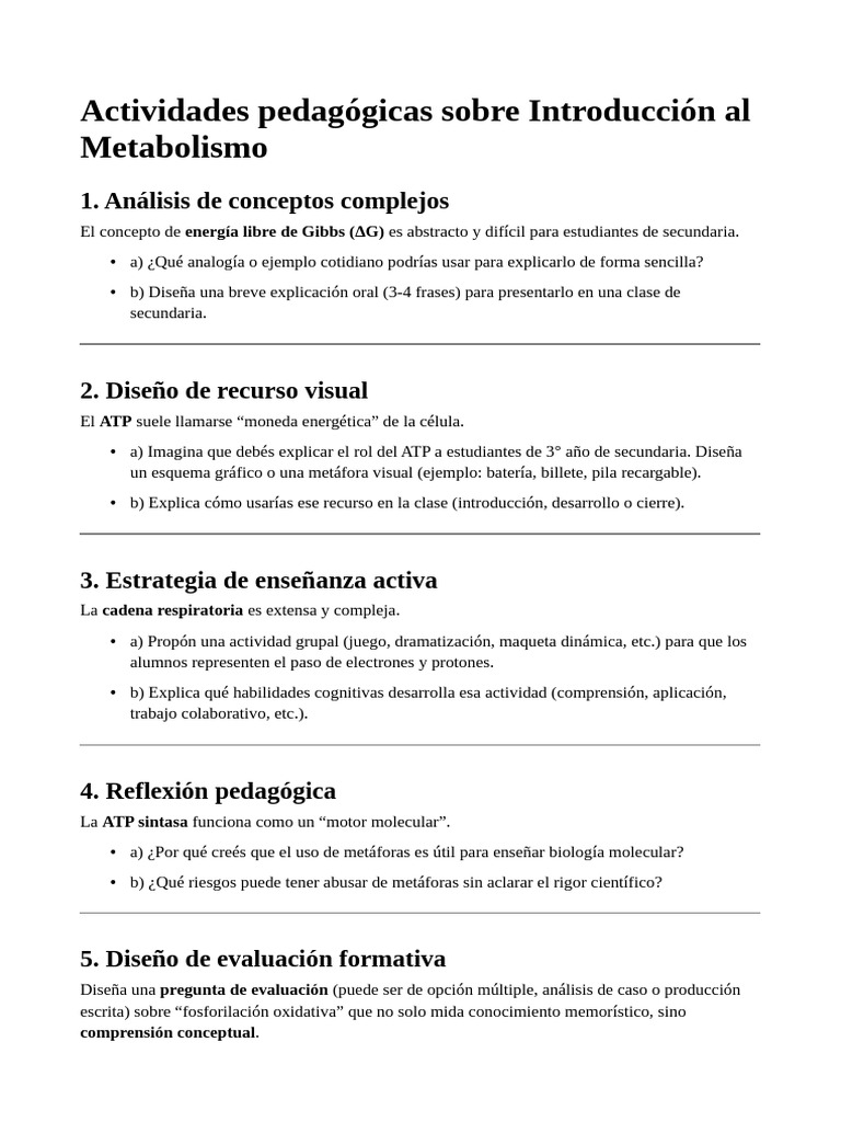 Metab Act Didactica | PDF