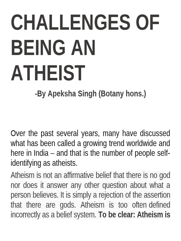 Understanding Atheism's Challenges | PDF | Atheism | Faith