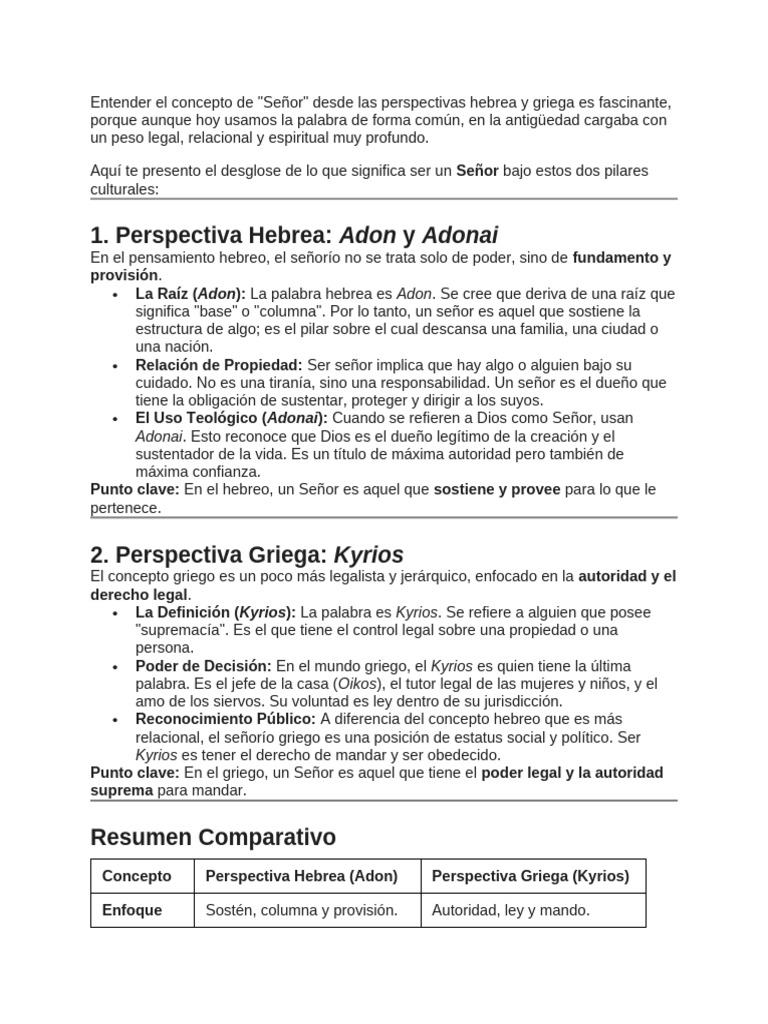 Entender el concepto de Senor | PDF | Dios
