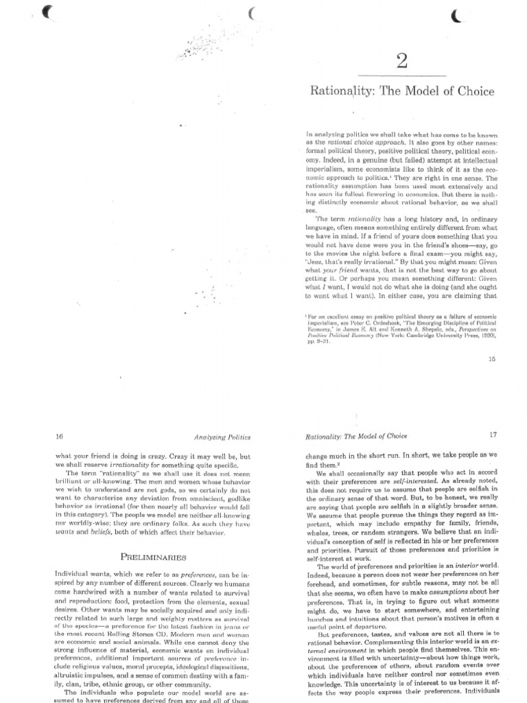 Shepsle Bonchek. Analyzing Politics Rationality, Behaviour and ...
