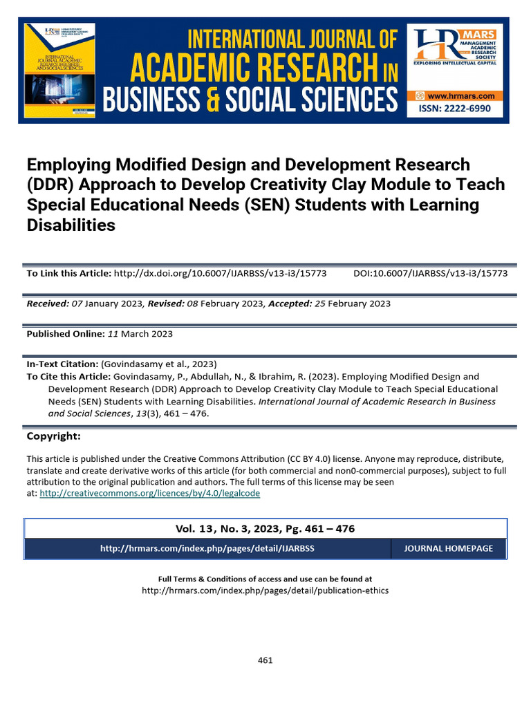 Employing Modified Design and Development Research Ddr Approach to ...