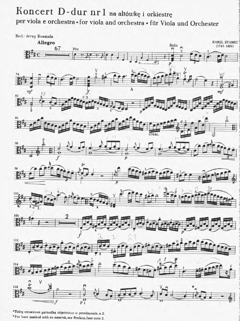 Concierto para Viola en Re Stamitz | PDF | Música clásica | Periodo de ...