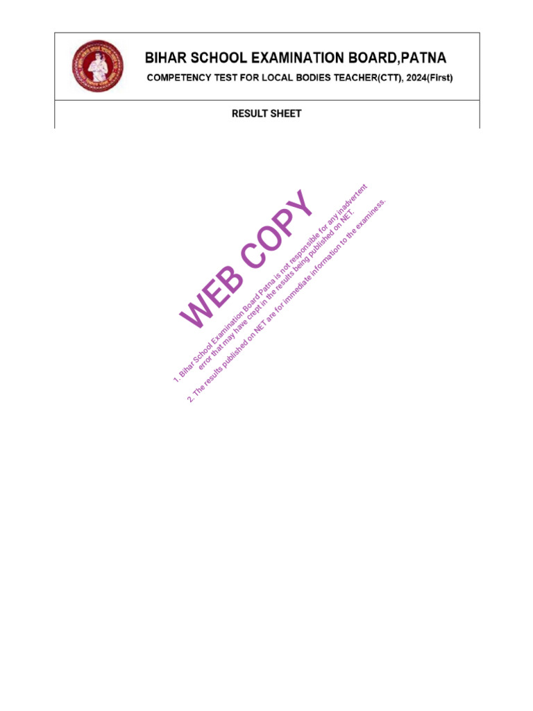 Competency Test for Local Bodies Teacher(Ctt),2024(First) (1) | PDF