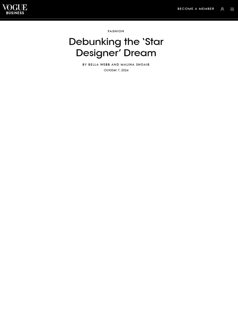 Debunking the ‘Star Designer’ Dream _ Vogue | PDF | Cost Of Living ...