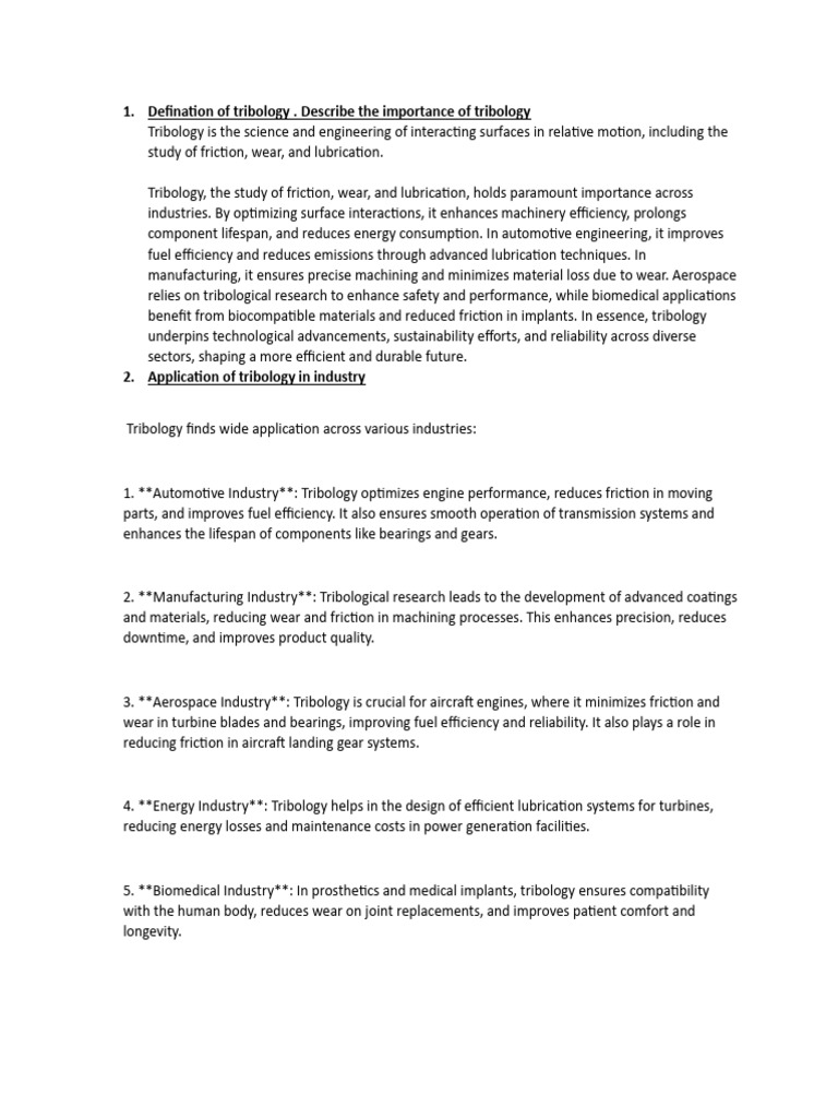 Tribology-1 | PDF | Wear | Friction