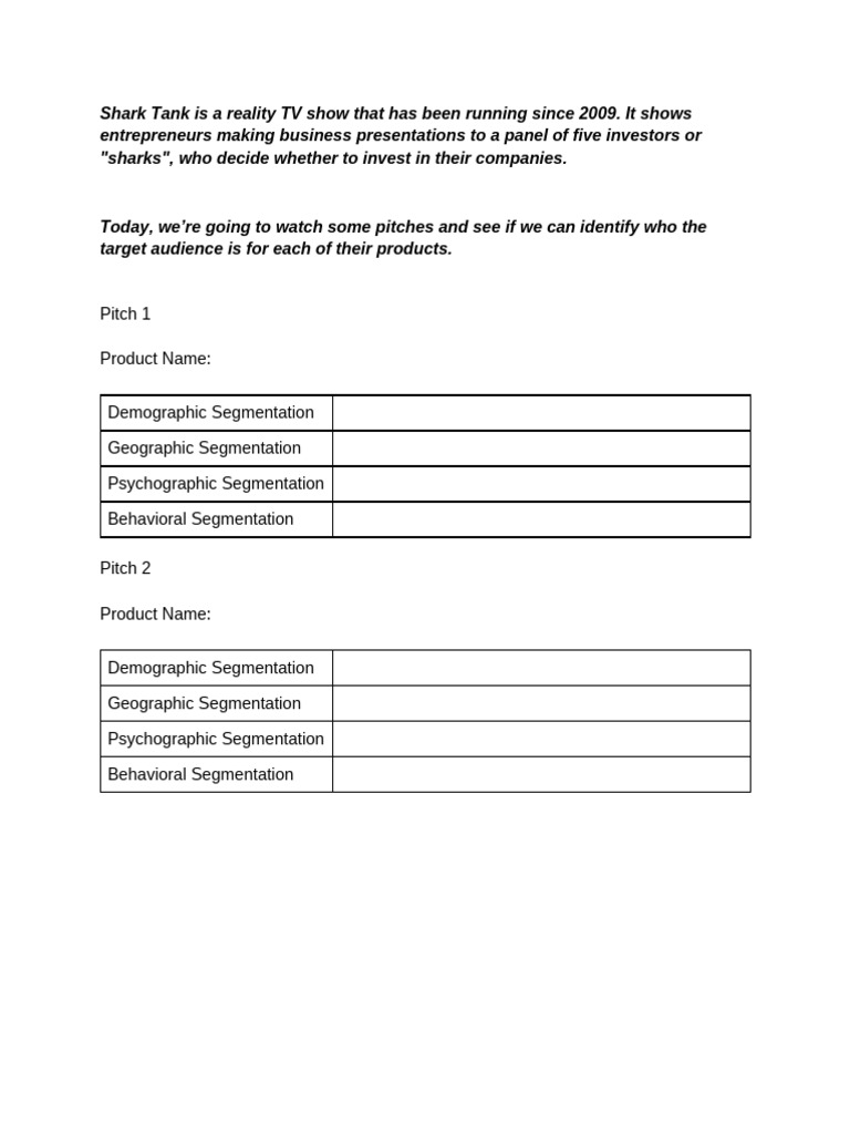 (2.00) Shark Tank II | PDF
