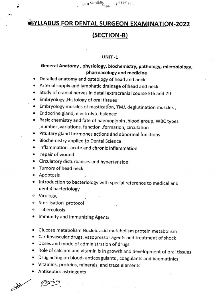 Dental_Surgeon_Examination_2022_Syllabus_Dated_31_03_2022 | PDF ...