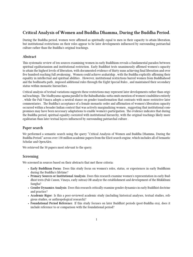 Elicit - Women in Early Buddhism - Report | PDF | Buddhist Texts ...