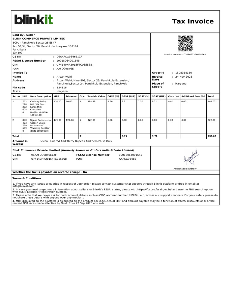 ForwardInvoice_ORD93830530915 | PDF | Invoice | Taxes