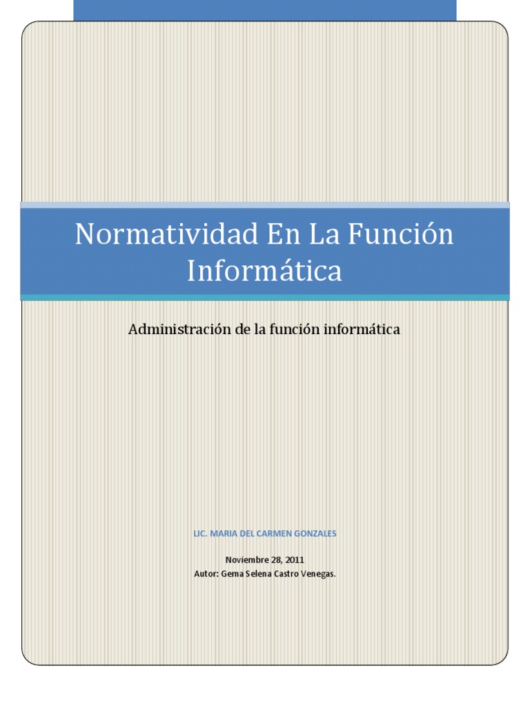 Normatividad de La Funcion Informatica | PDF | Software | Diseño