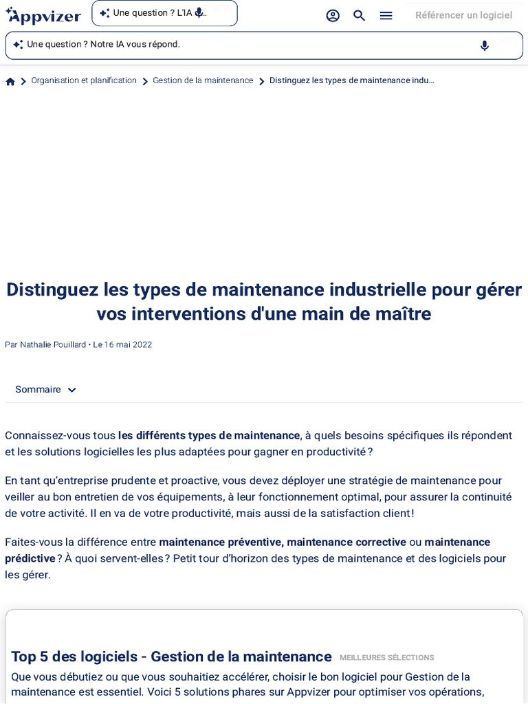 Types de Maintenance Industrielle Préventive, Corrective Ou Pré | PDF ...