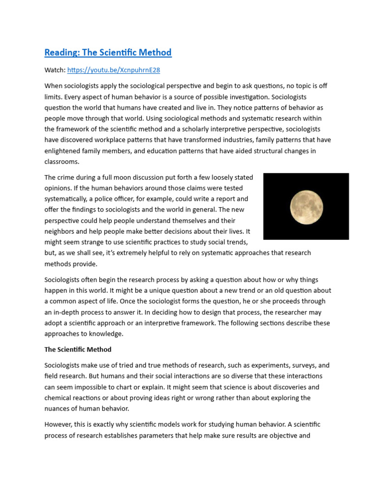 The Scientific Method | PDF | Knowledge | Sociology