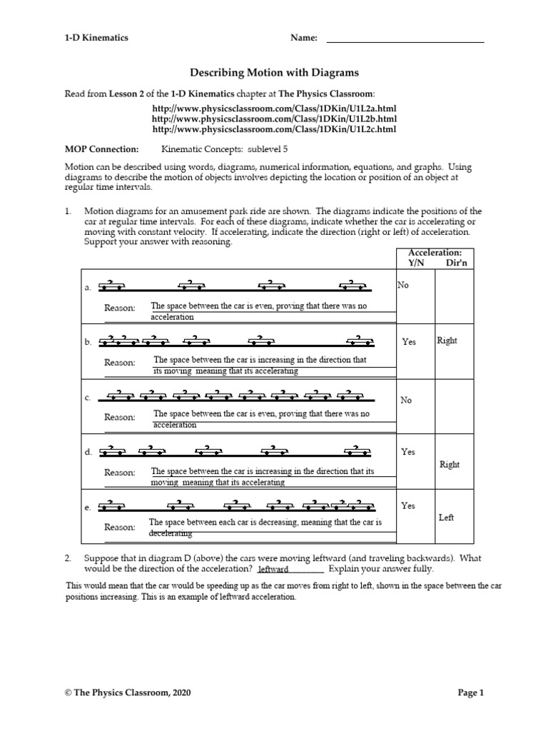 Describing Motion With Diagrams | PDF | Acceleration | Kinematics