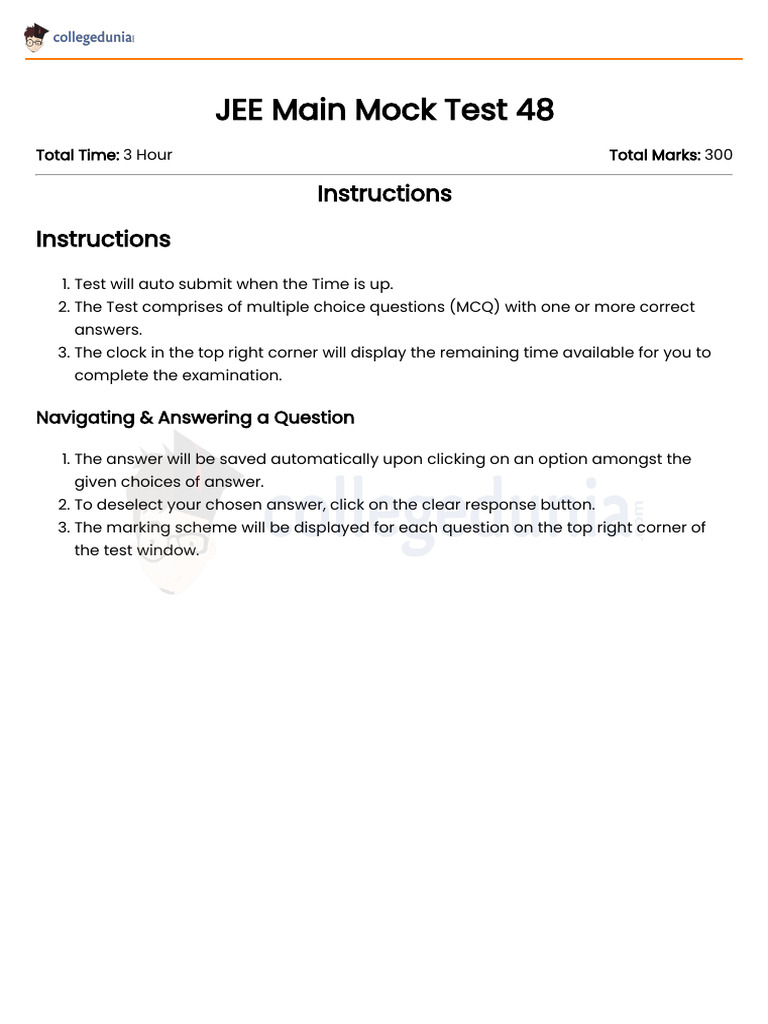 JEE Main Mock Test 48: Physics Questions | PDF | Waves | Electric Charge