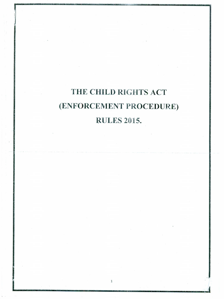 Child Right Act Rules Enforcement Procedure | PDF
