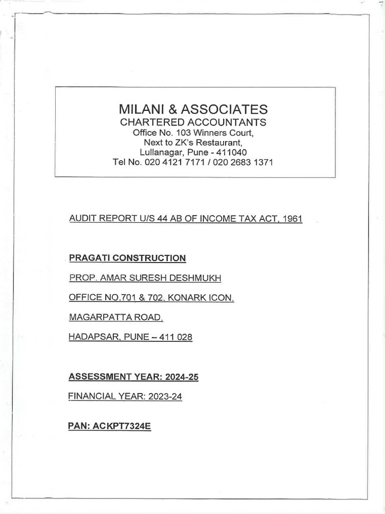 Audit Report Balance Sheet and P&L FY2023-24 | PDF