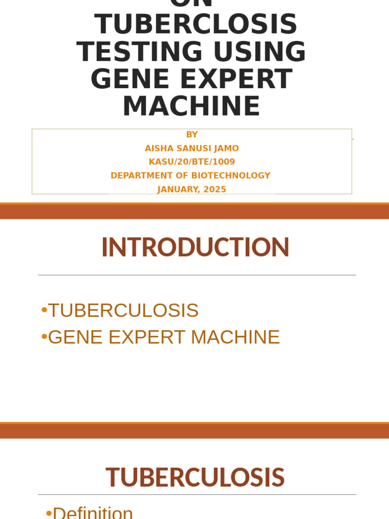 Tuberculosis Testing with GeneXpert | PDF