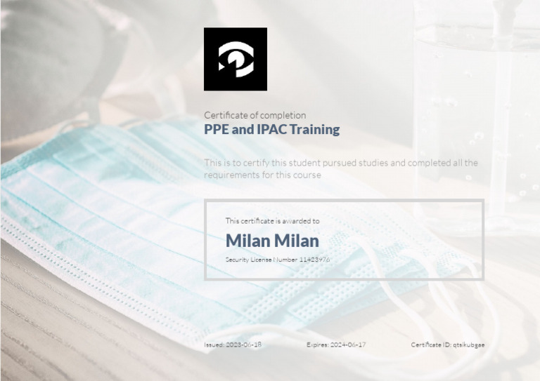 Pinkerton-PPE and IPAC Training | PDF