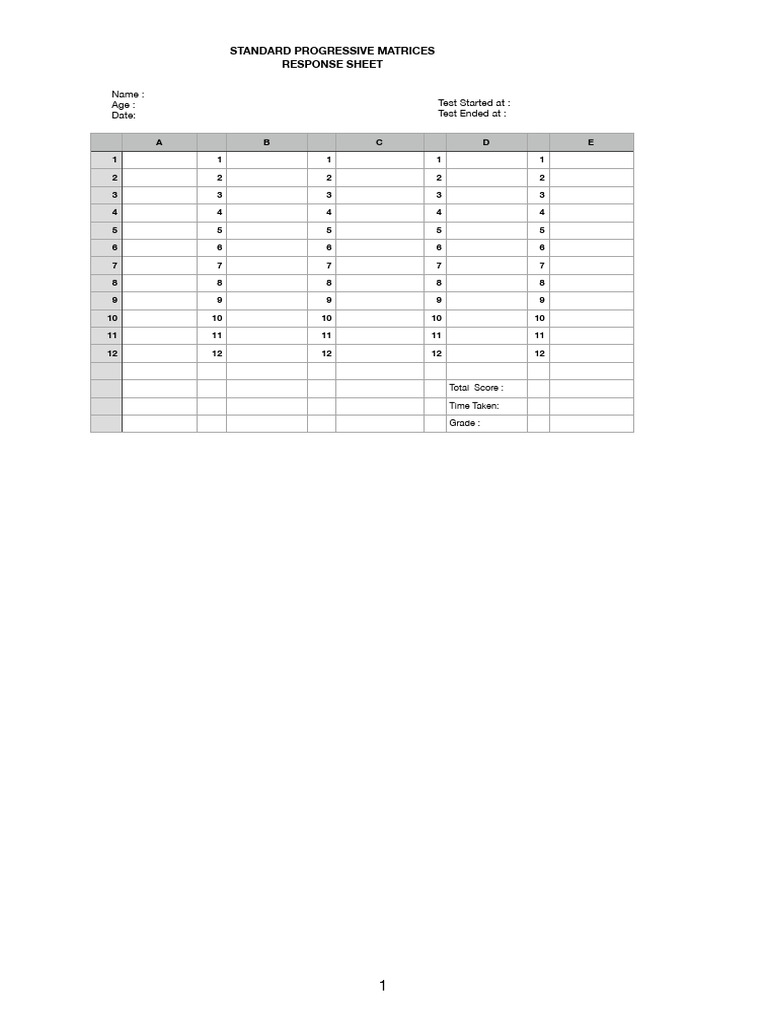 SPM- Response Sheet | PDF