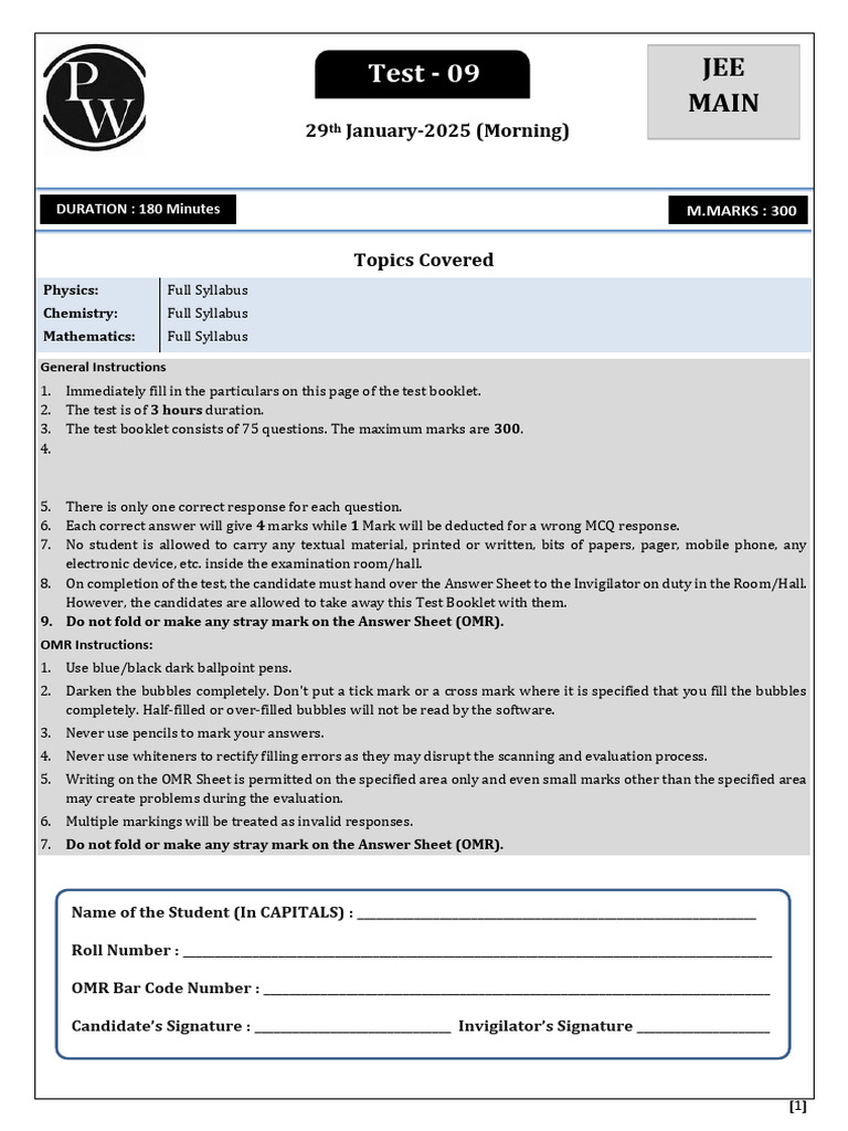 690b1e283805c25a4e3687f3_##_JEE Main'25 - S1 Qs.pdf | PDF | Inductor | Physical Quantities