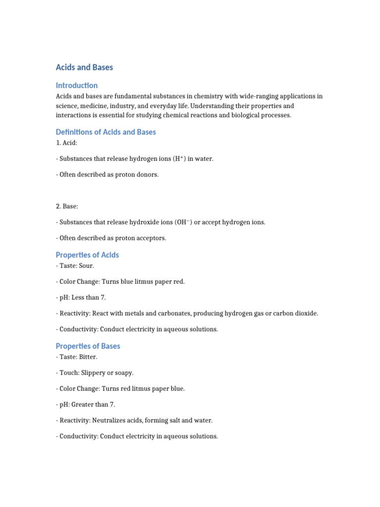 Understanding Acids and Bases in Chemistry | PDF | Acid | Analytical ...