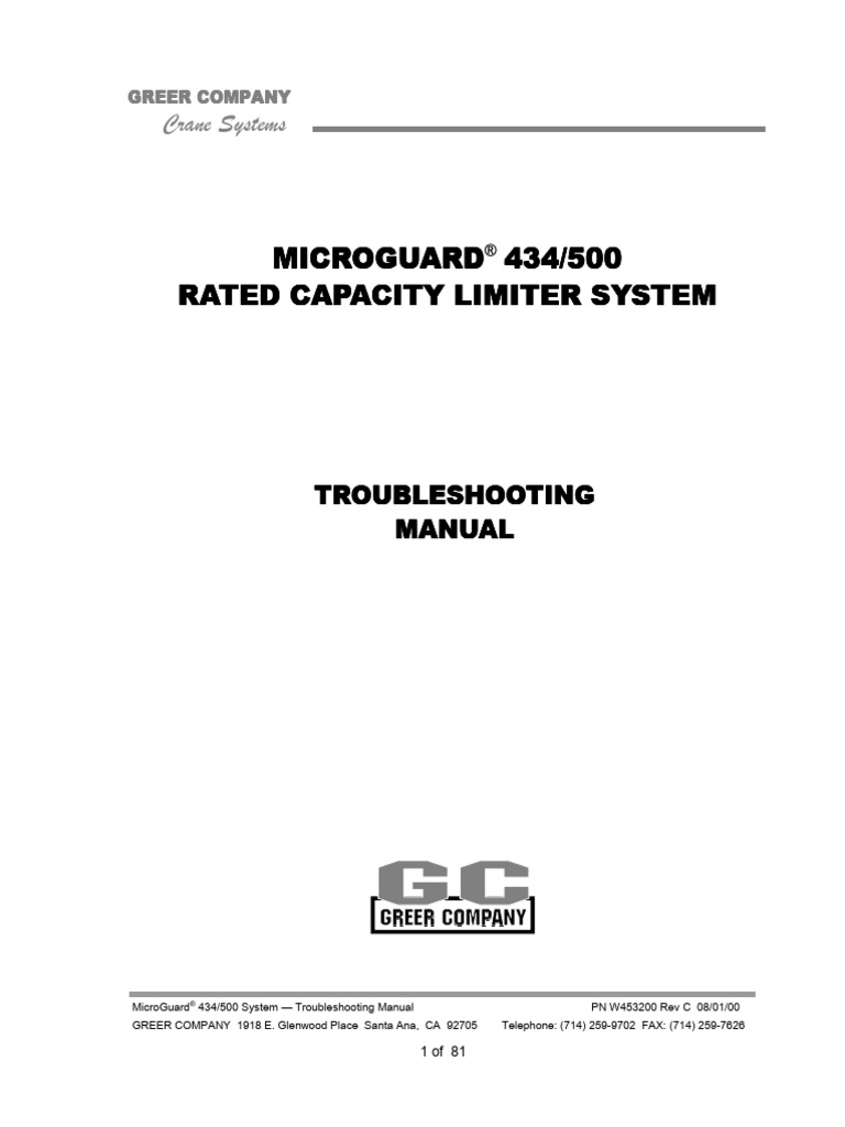 Greer Microguard 434 Troubleshooting Manual | PDF