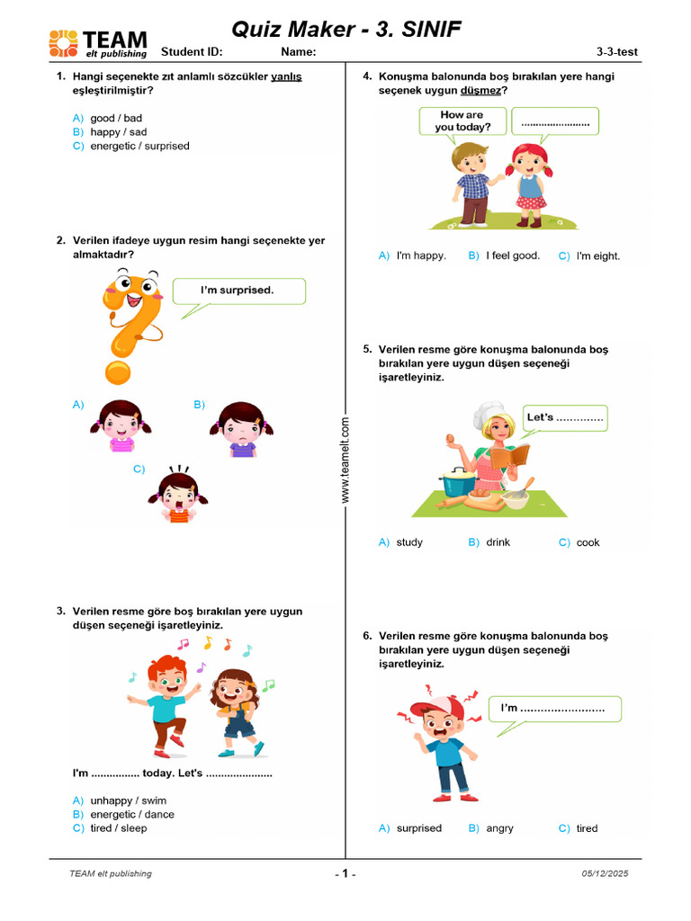 3rd Grade Quiz Maker Template | PDF