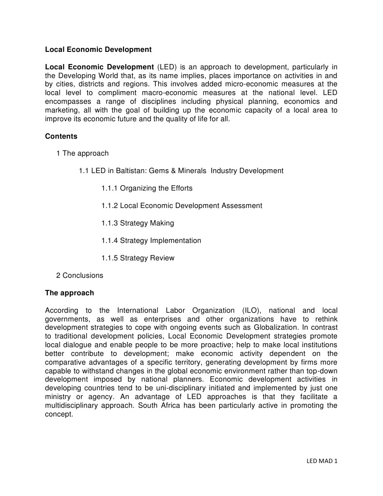 Local Economic Development | PDF | Economics | Economies