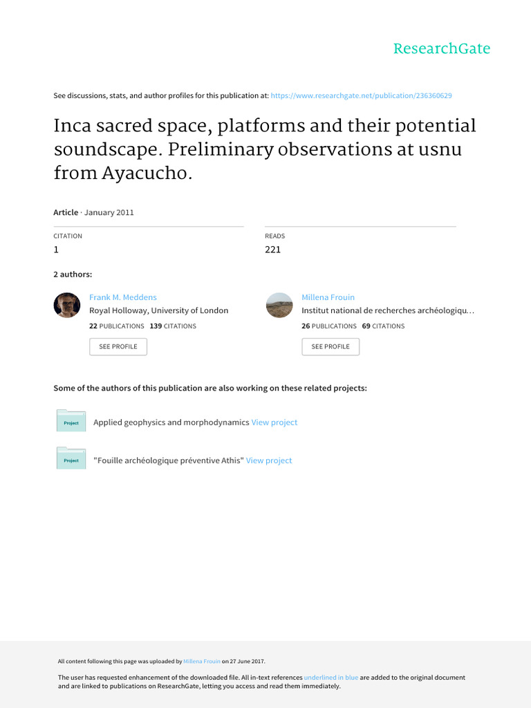 Inca Sacred Space Soundscapes Analysis | PDF | Sound | Inca Empire