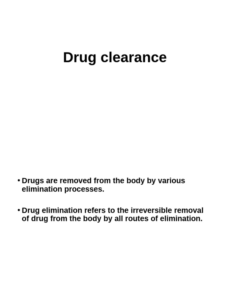 Drug clearance | PDF | Kidney | Medical Specialties