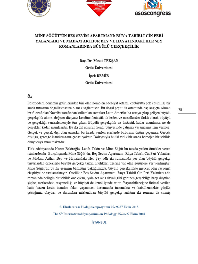 Mine Sogut Un Bes Sevim Apartmani Ruya t | PDF