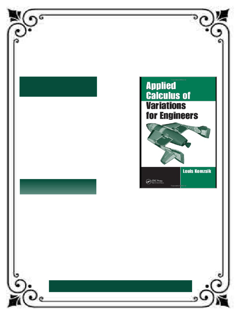 Applied Calculus of Variations for Engineers 1st Edition Louis Komzsik ...