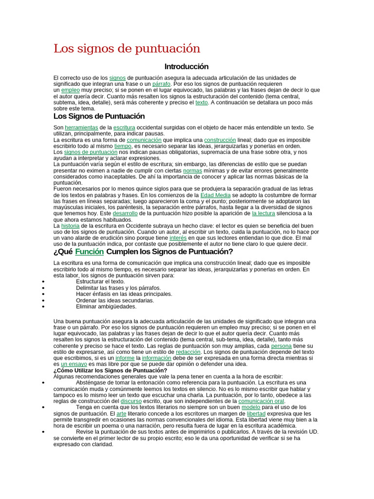 Signos de Puntuación: Uso y Funciones | PDF | Puntuación | Gramática
