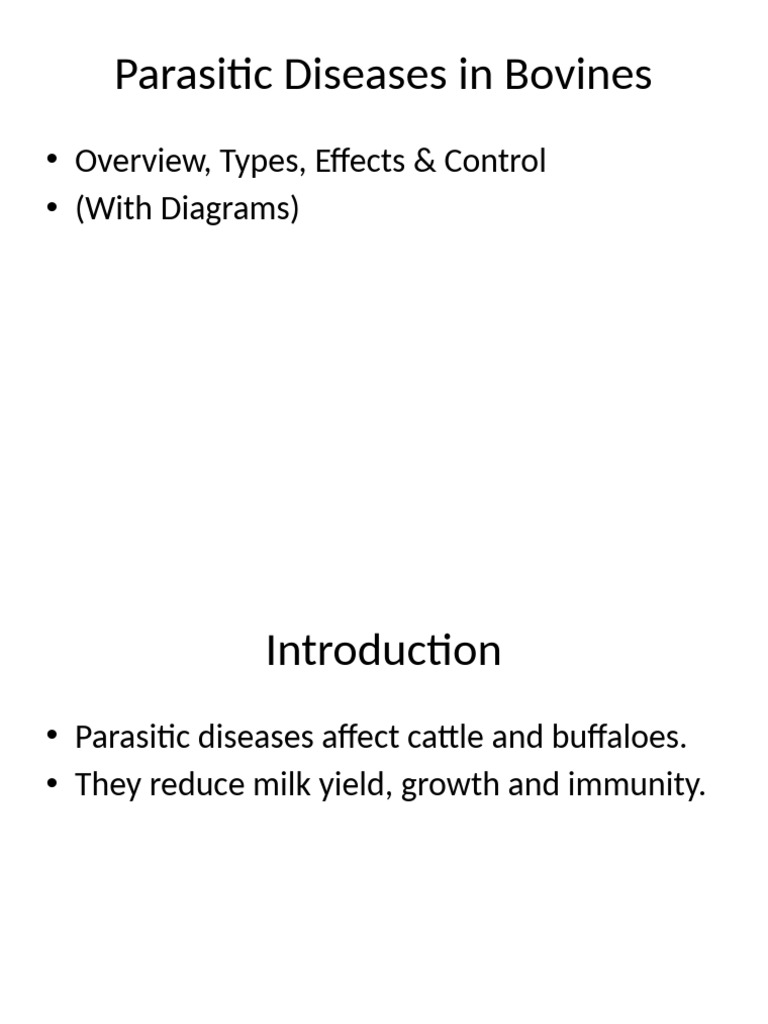 Parasitic Diseases in Bovines: Types & Control | PDF